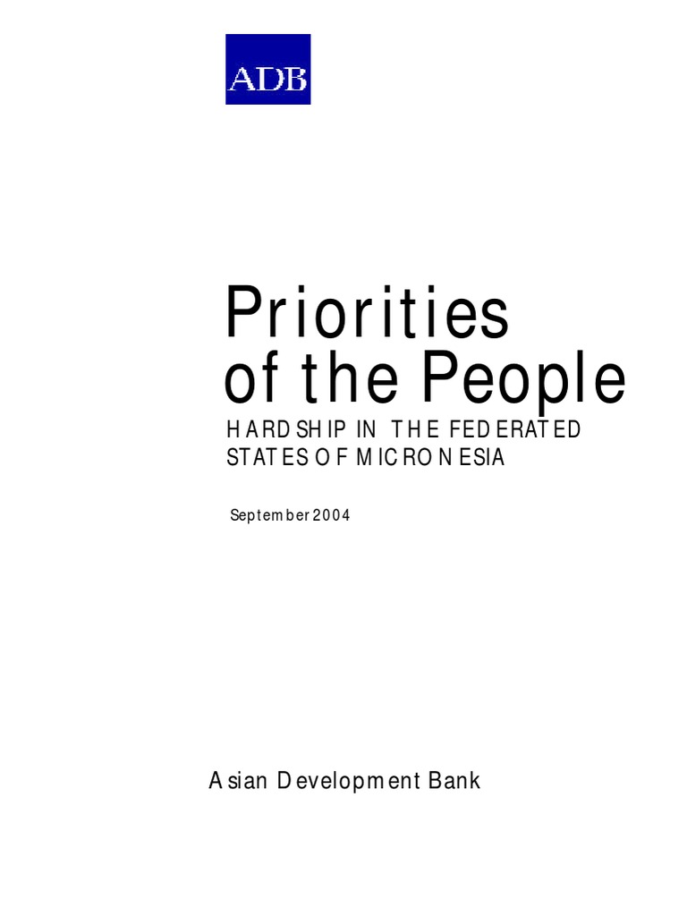 Priorities of The People: Hardship in The Federated States of ...