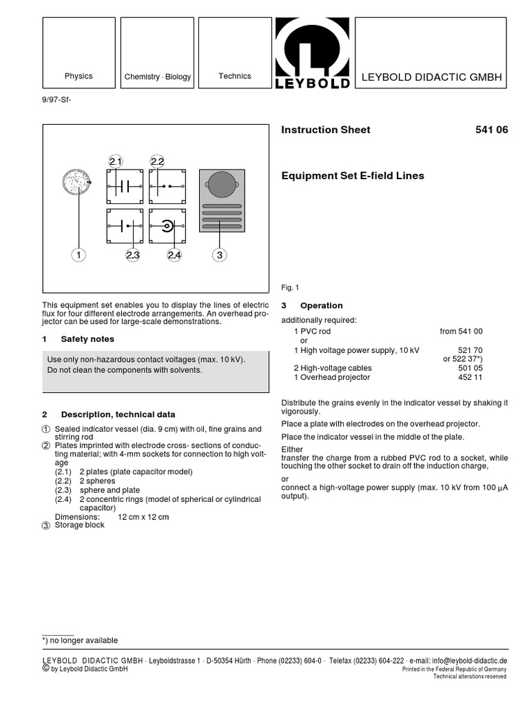 Leybold Didactic GMBH: 3 Operation | PDF