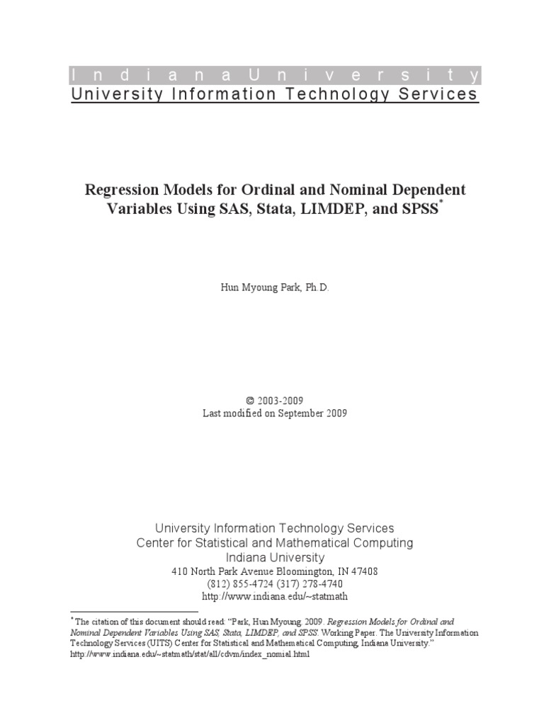 Listcoef | PDF | Logistic Regression | Categorical Variable
