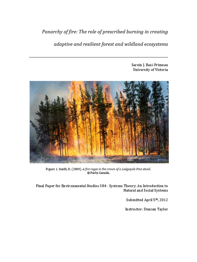 Panarchy of Fire: The Role of Prescribed Burning in Creating Adaptive ...