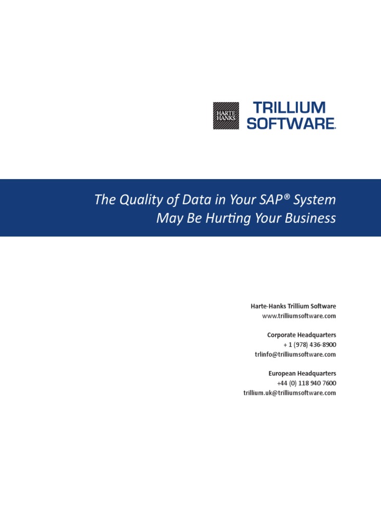 Trillium Software WP091613 | PDF | Data Quality | Sap Se