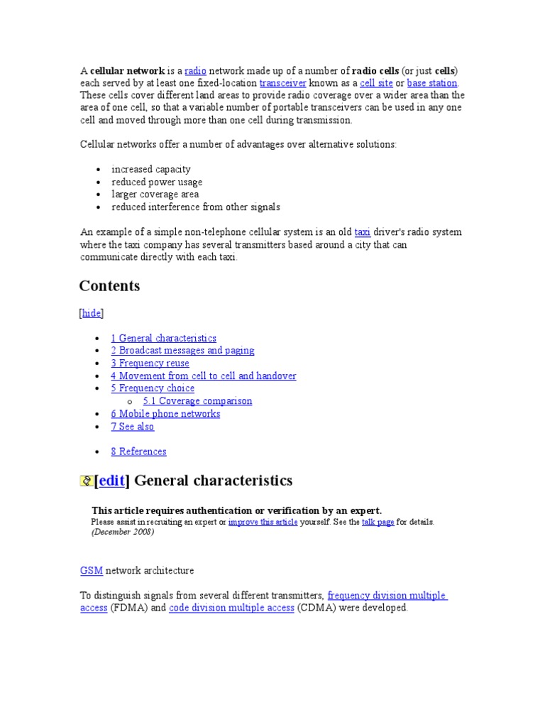 A Cellular Network | PDF | Cellular Network | Physical Layer Protocols