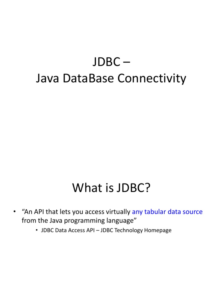 JDBC - Java Database Connectivity | PDF | Data Management Software | Databases
