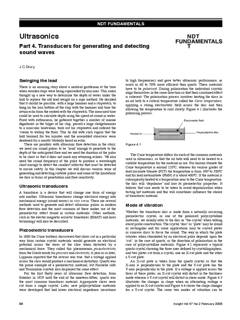 Ultrasonic 4 | PDF | Piezoelectricity | Ultrasound