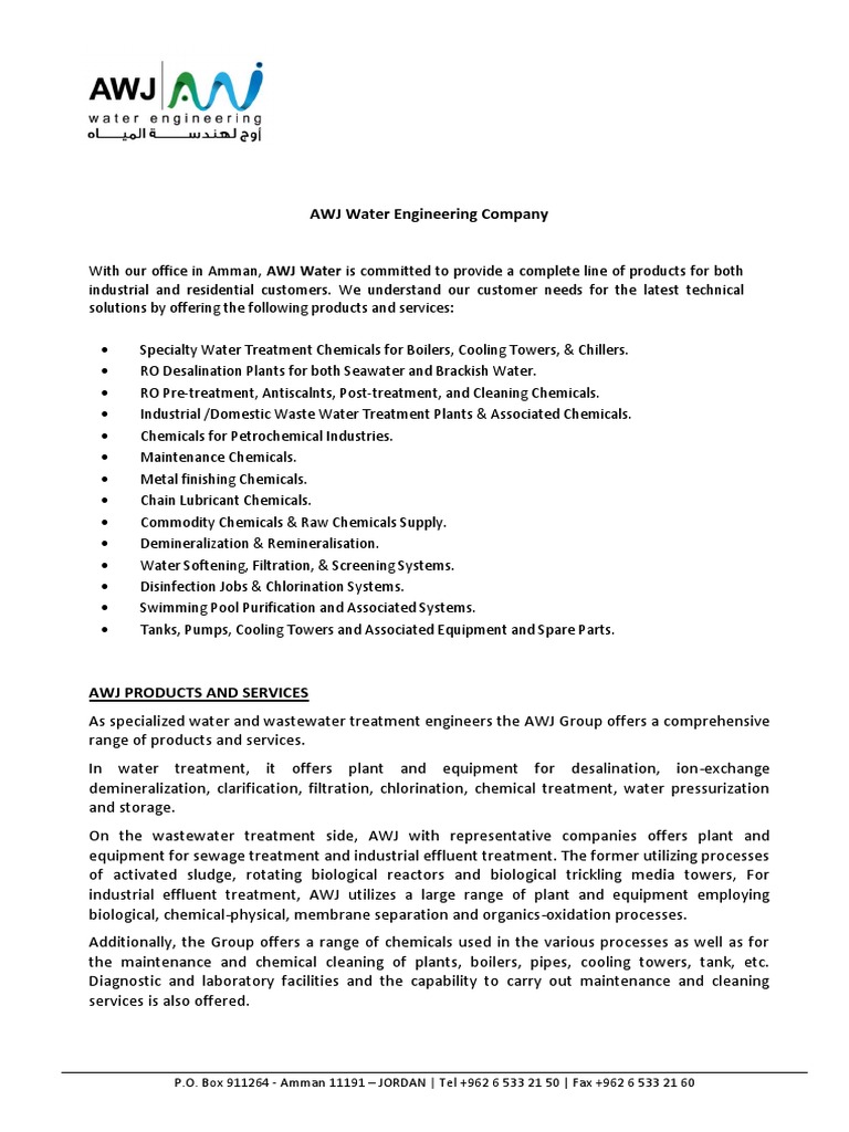 AWJ Water Engineering Provides Comprehensive Water Treatment Solutions ...