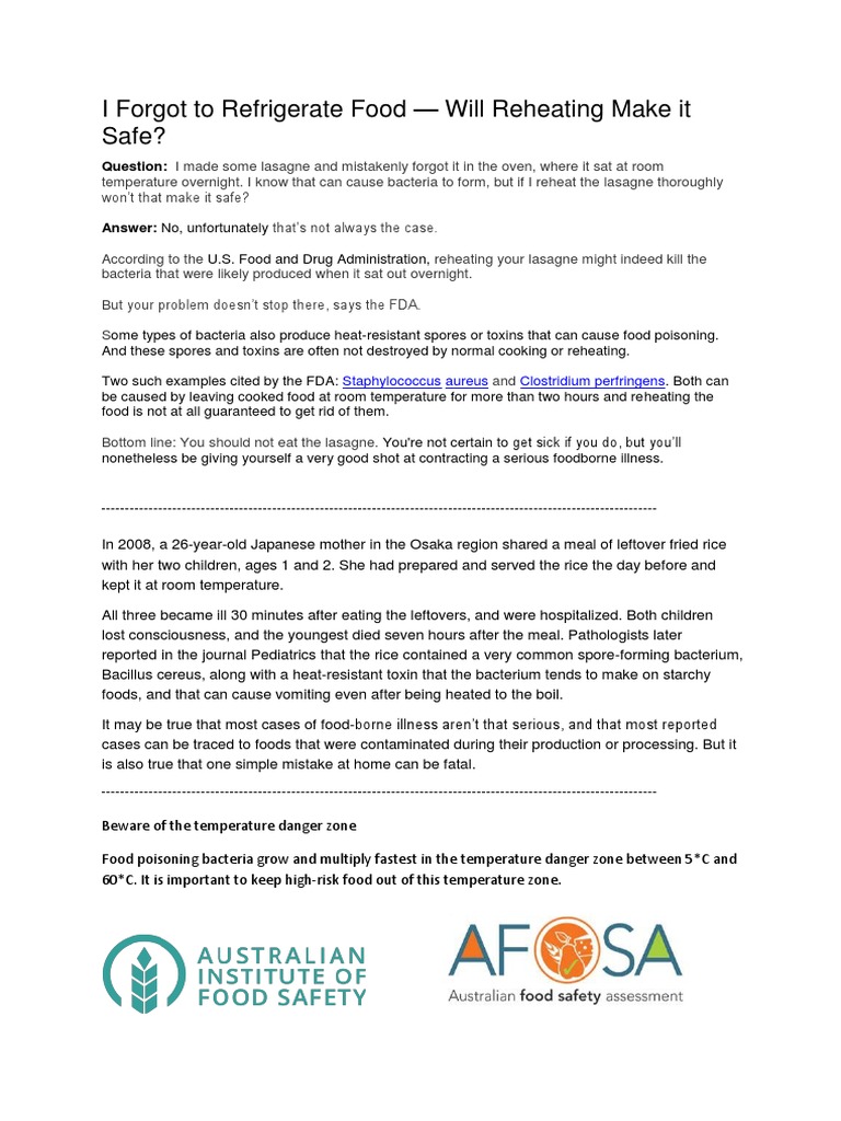 Food Safety | PDF | Foodborne Illness | Bacteria