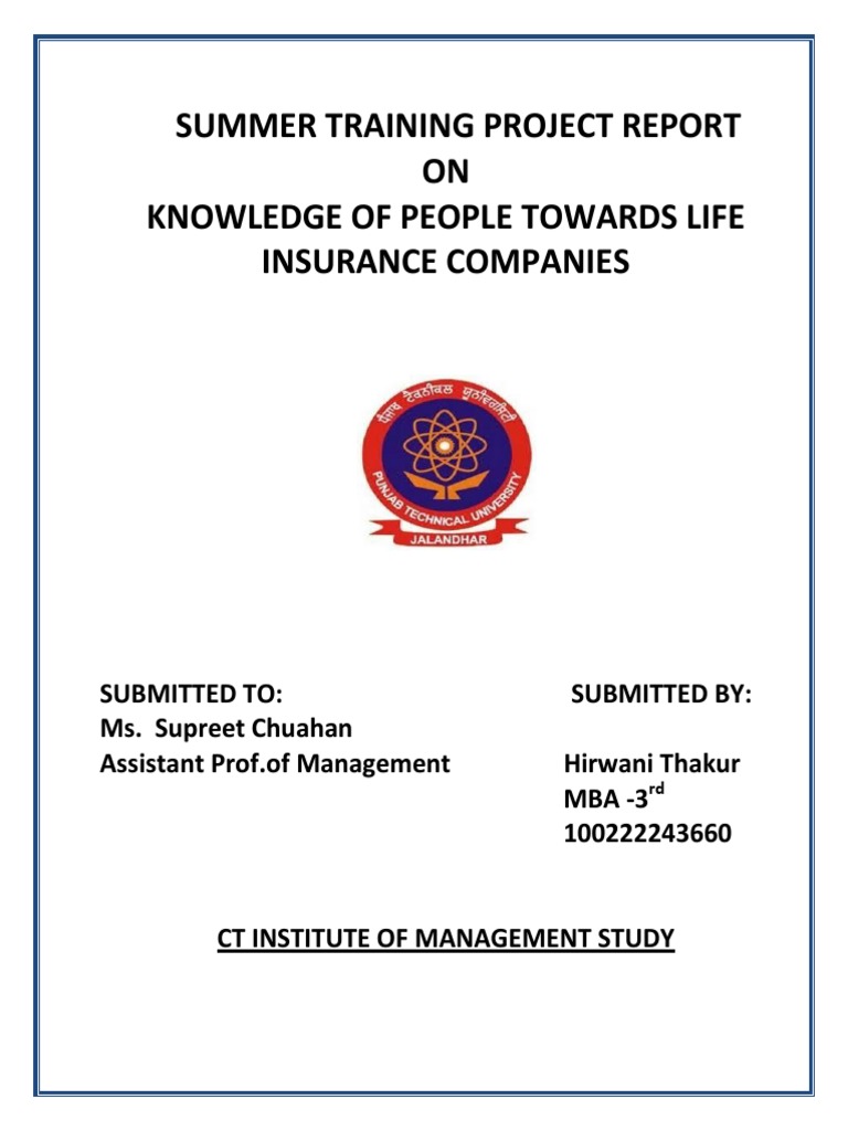 Project Report On LIC | PDF | Insurance | Survey Methodology