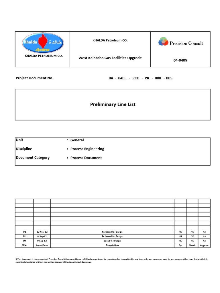 Line List Rev. | PDF