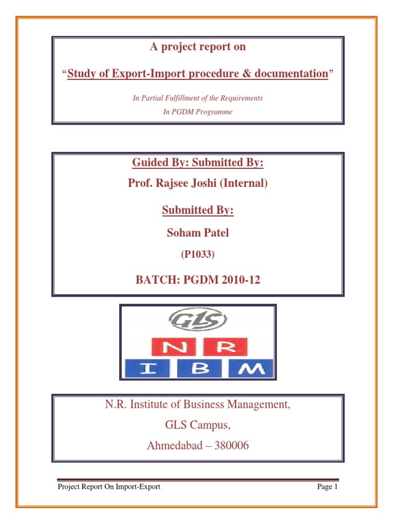 Final Report SOHAM | PDF | Pro Forma | Invoice