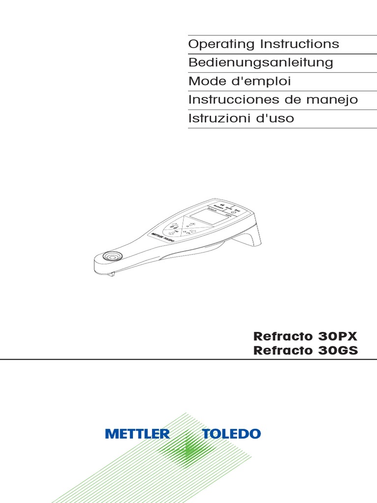 Mettler Toledo GS PX Refracto - Usermanual | PDF | Sucrose | Refraction