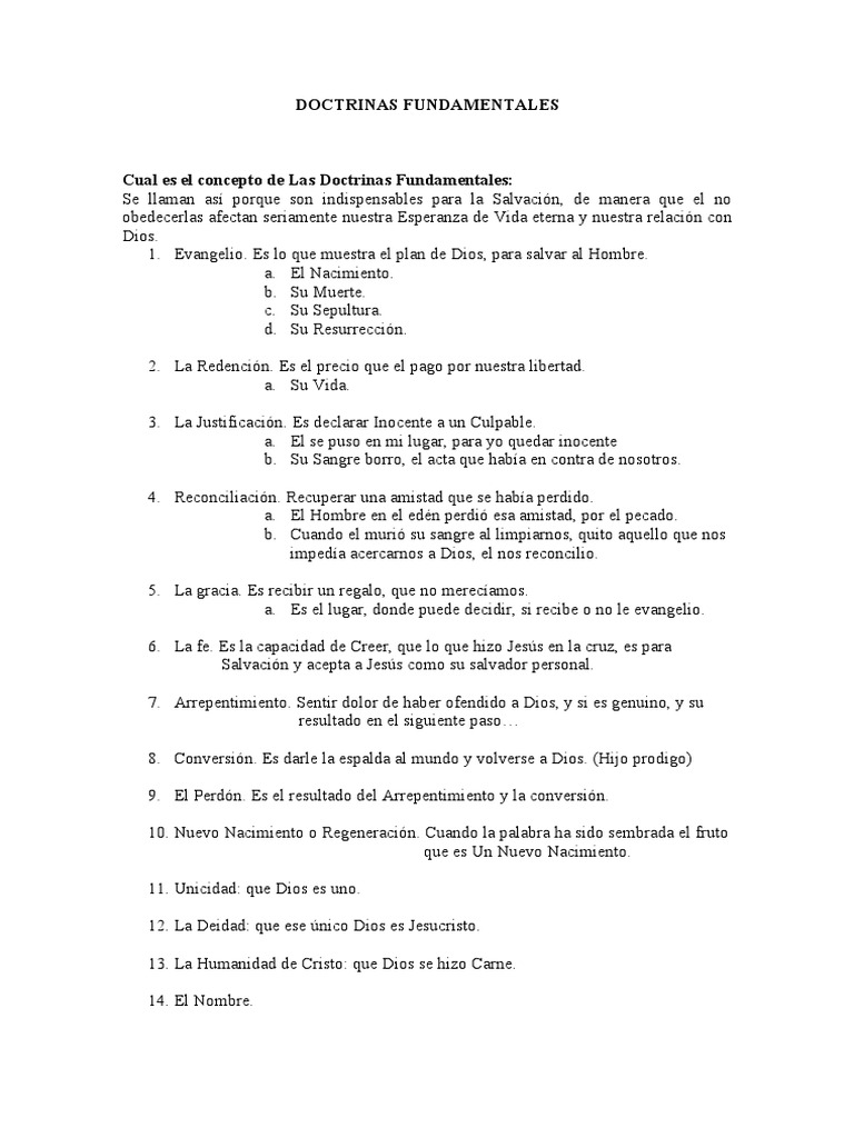 DOCTRINAS FUNDAMENTALES (Resumen) | PDF