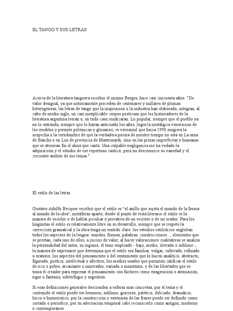 El Tango y Sus Letras | Musica Tango | Lengua española