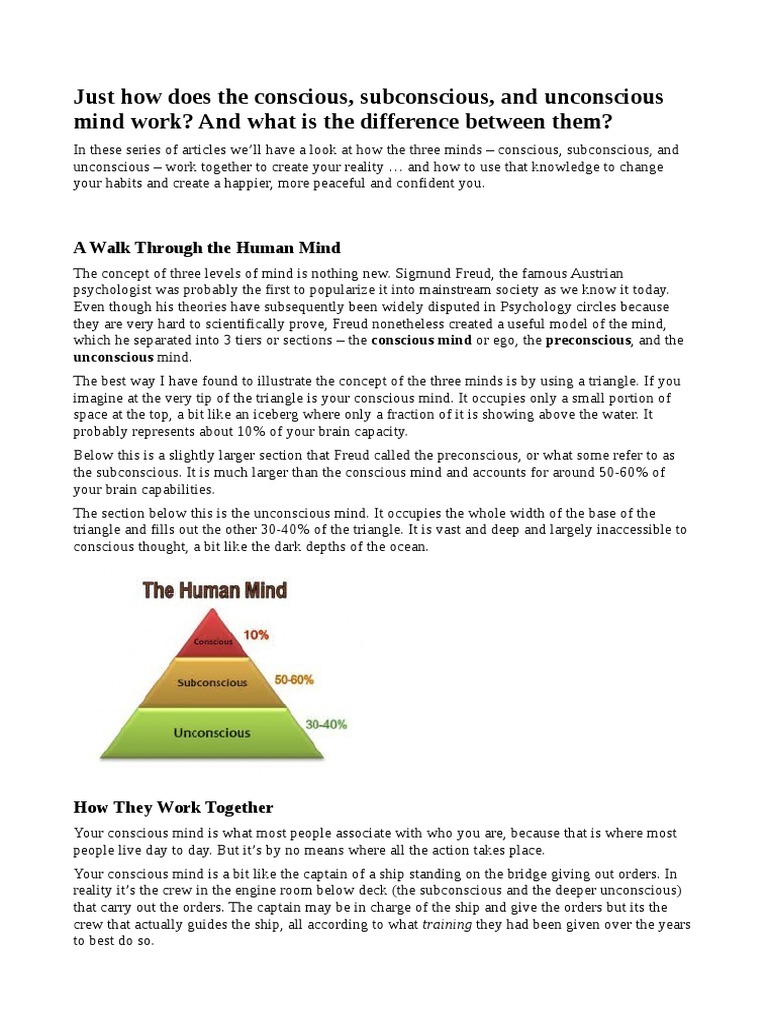Mind and How It Works | PDF | Unconscious Mind | Consciousness