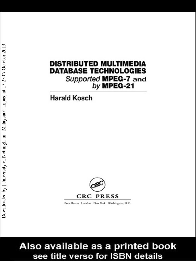 Distributed Multimedia Database Technologies | PDF | Data Compression | Metadata