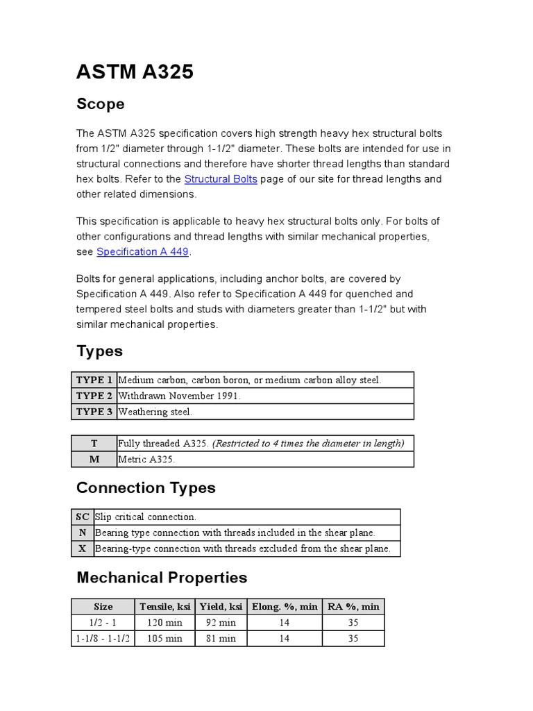 Astm A325 | PDF | Alloy | Screw