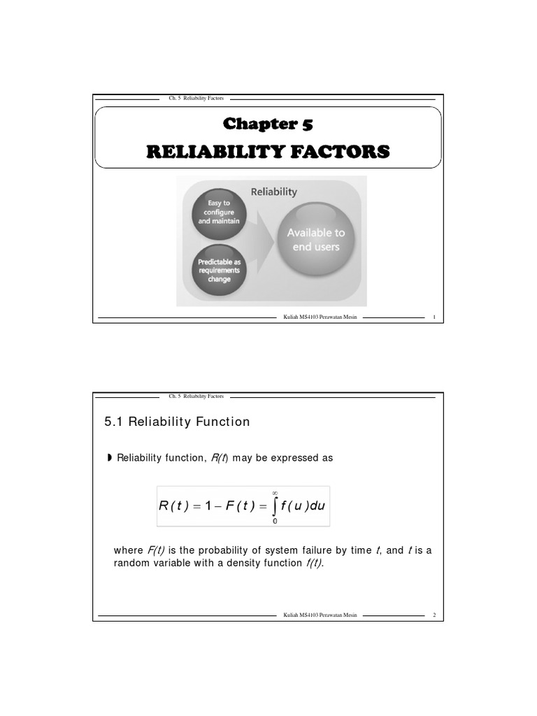 Reliability Factors | Download Free PDF | Reliability Engineering | Applied Mathematics