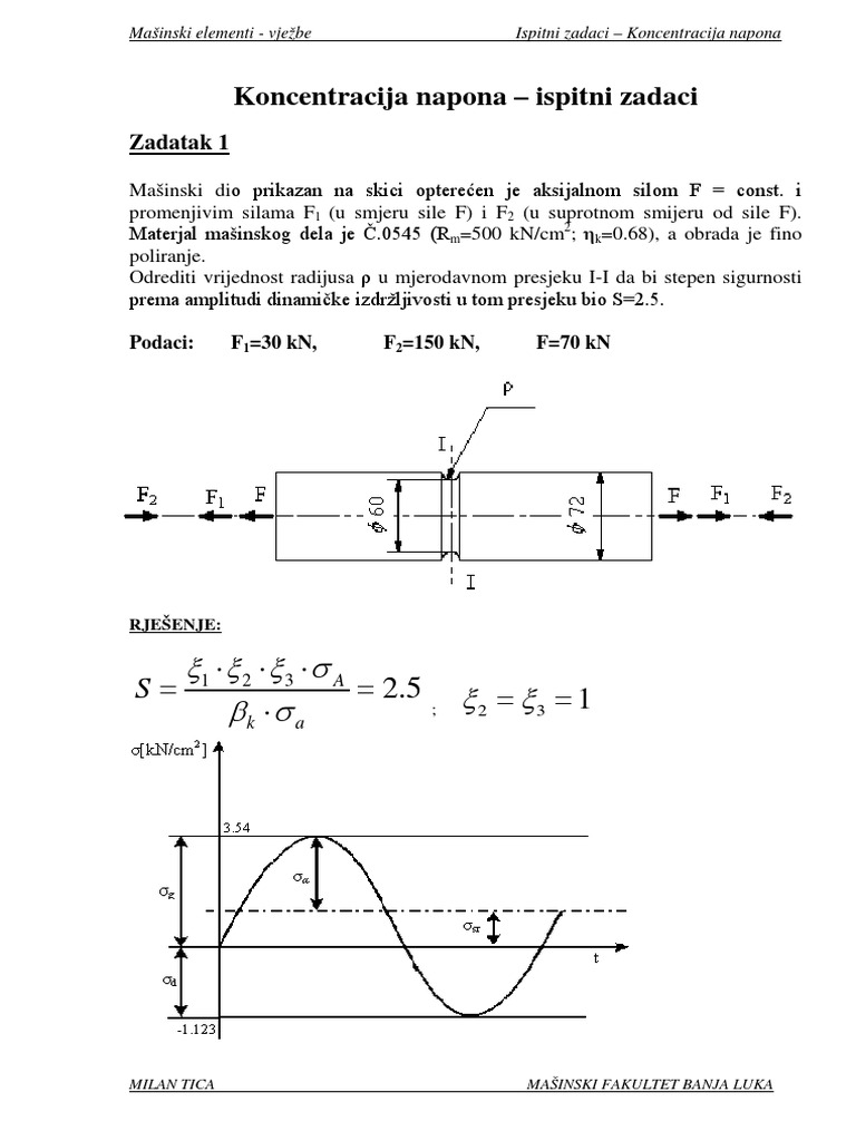 Ispitne Vjezbe Masinski Elementi | PDF