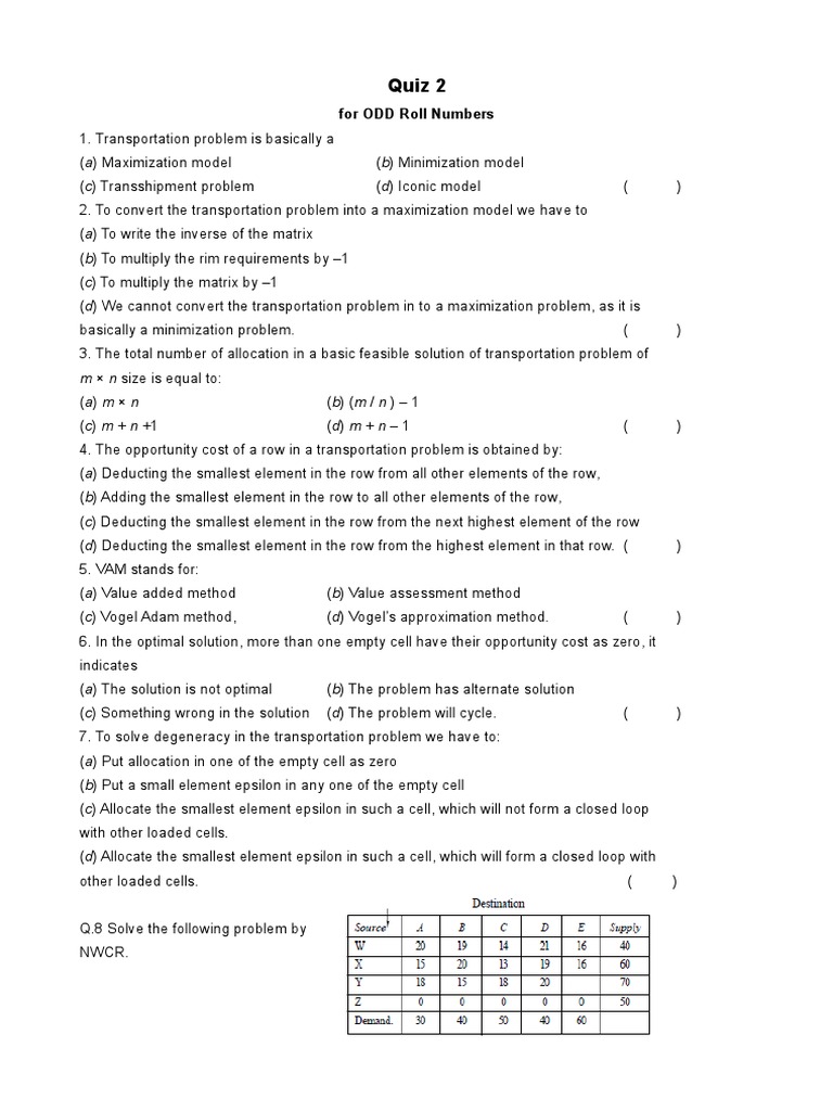 Test 2 | PDF | Operations Research | Mathematical Optimization