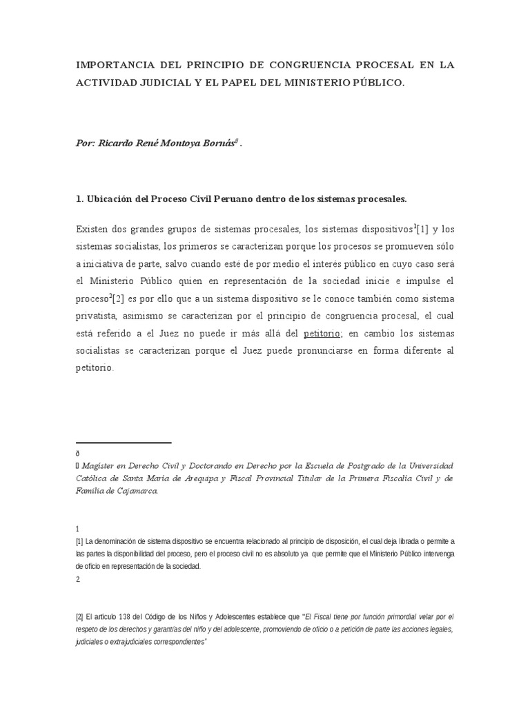 Importancia Del Principio de Congruencia Procesal en La Actividad ... Importancia Del Principio de Congruencia Procesal en La Actividad ...