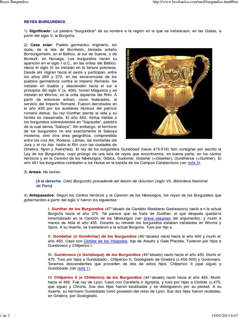 Reyes Burgundios | PDF | Arqueología germánica | Edad de Hierro Europa