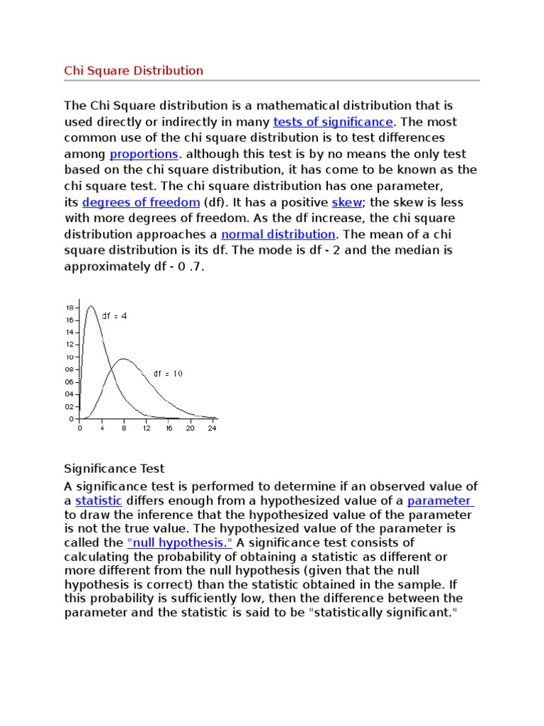 Chi Square Distribution | PDF | Type I And Type Ii Errors | Statistical ...