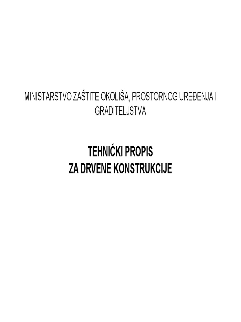 Tehnicki Propis Za Drvene Konstrukcije | PDF