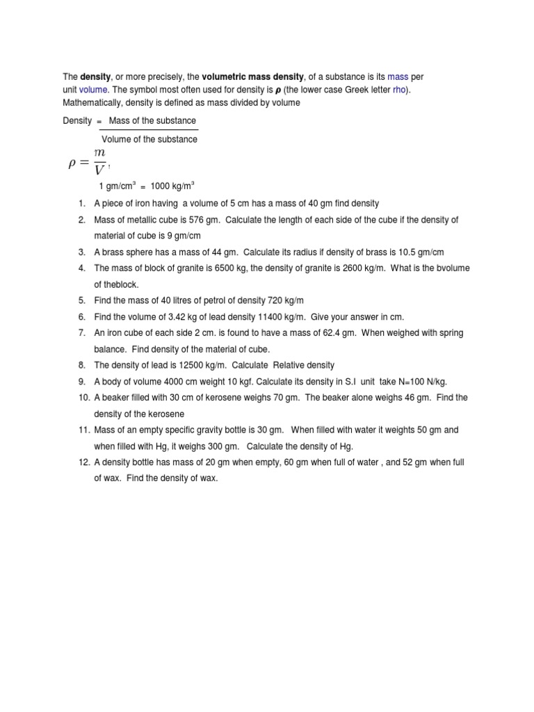 mass rho: ρ (the lower case Greek letter | PDF