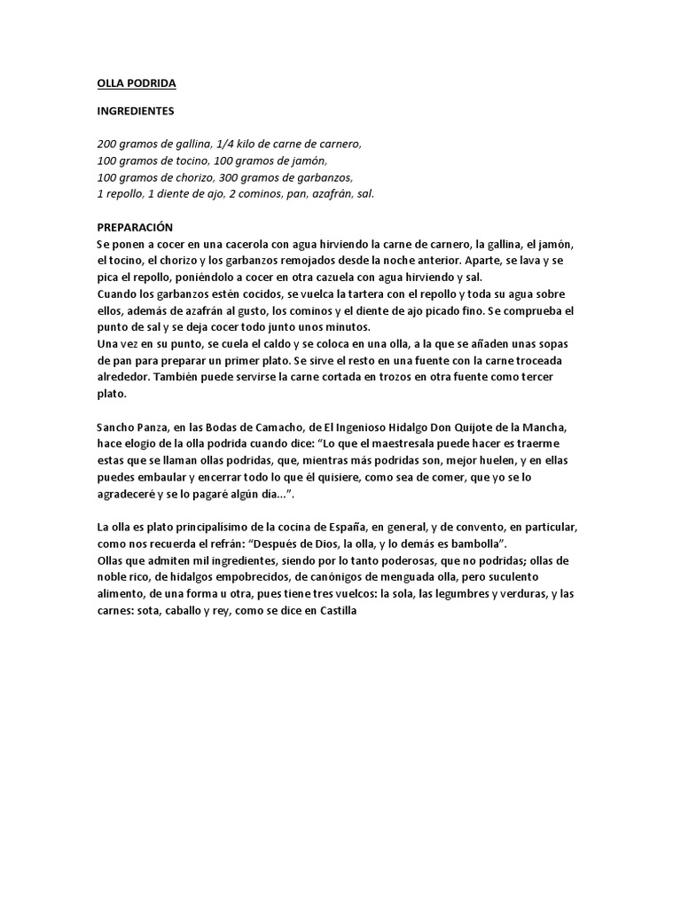 Olla Podrida | PDF | Cocina, comidas y vino