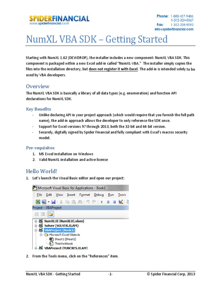NumXL VBA SDK - Getting Started | PDF | Visual Basic For Applications | Microsoft Excel