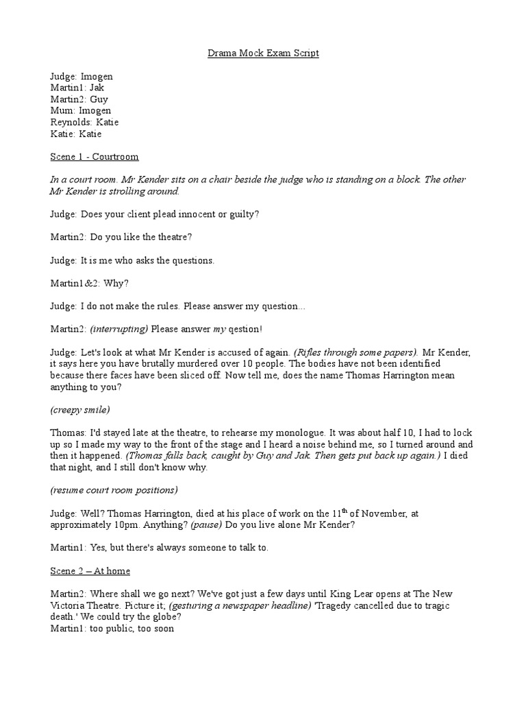 Drama Script | PDF | Wellness | Medical