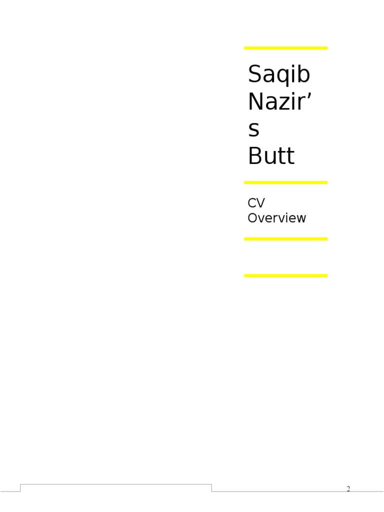 Saqib Nazir Butt's CV Overview | PDF