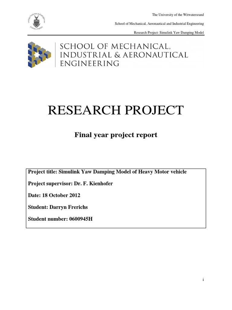 Simulink Model for Yaw Damping Analysis | PDF | Flight Dynamics (Fixed ...