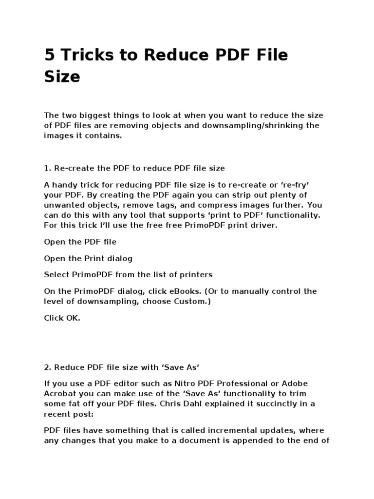 5 Tricks To Reduce PDF File Size | PDF | Portable Document Format | Computer File Formats