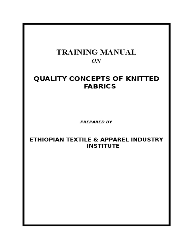 Quality Control in Knitted Fabrics | PDF