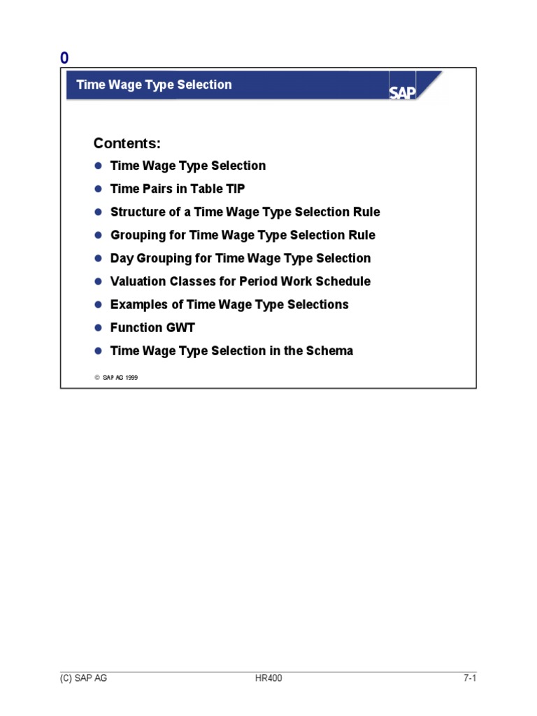 Contents:: Time Wage Type Selection | PDF