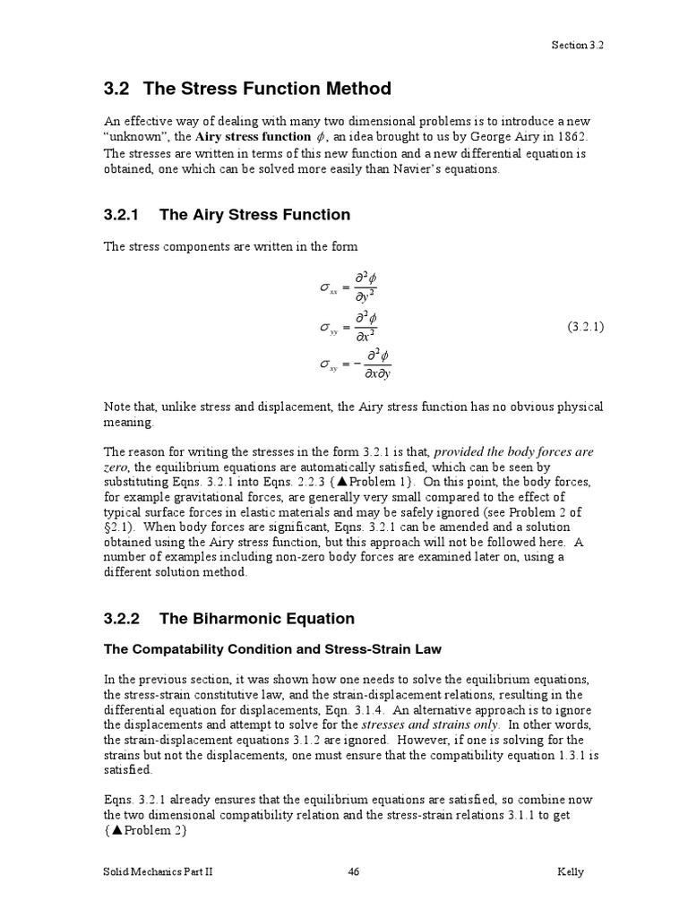 Airy StressFunction | Download Free PDF | Stress (Mechanics ...