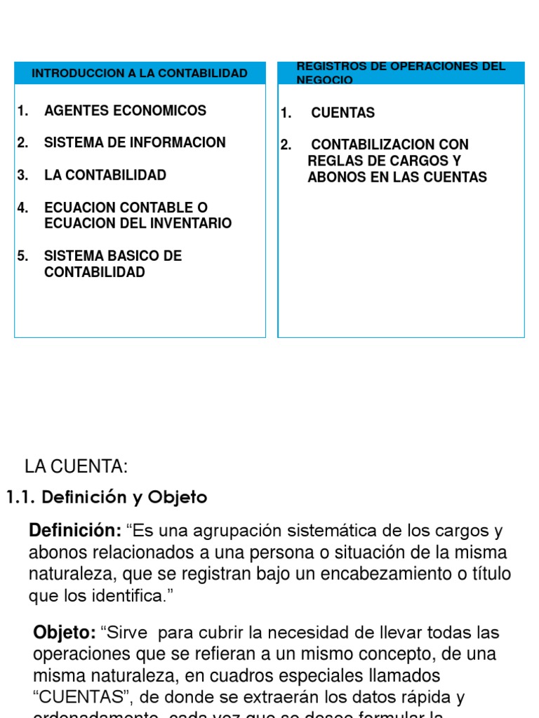 Presentacion Curso Contab y Costos - Las Cuentas Contables Prueba | PDF | Capital (economía ...