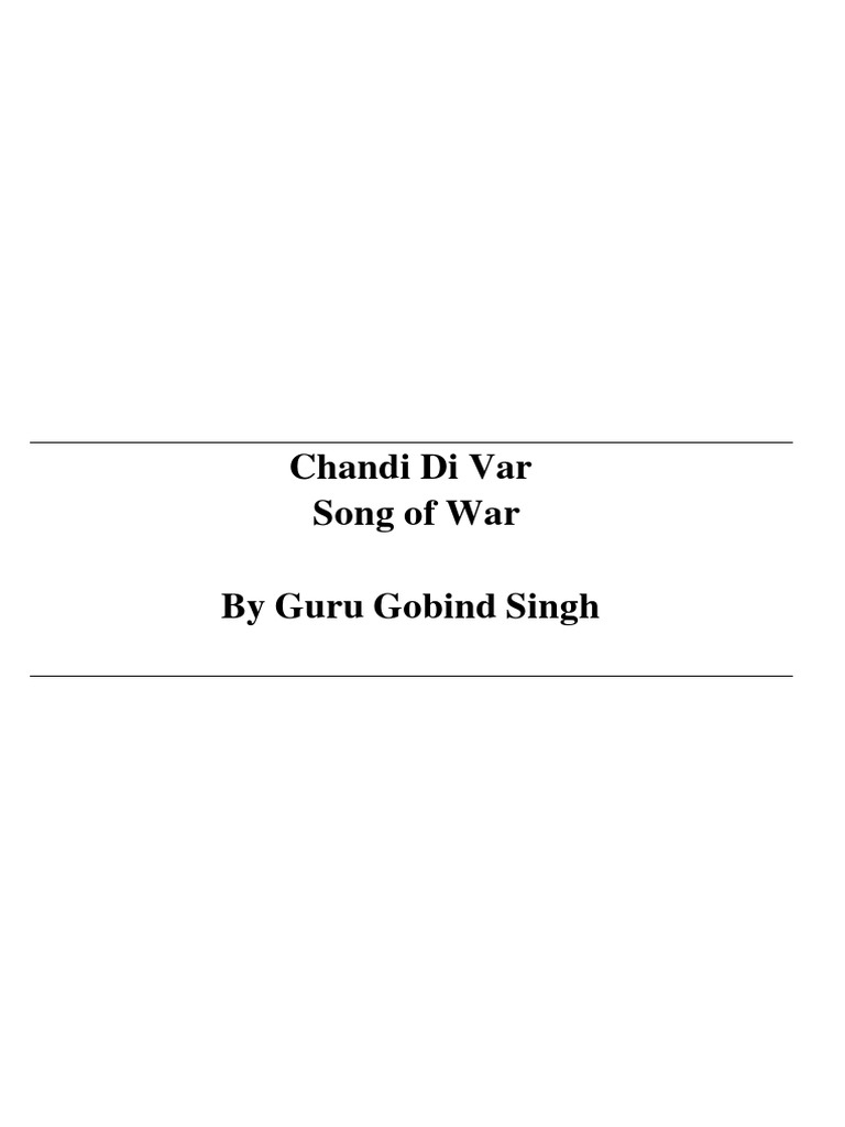Chandi Di Vaar - A Discussion | PDF | Philosophy | History