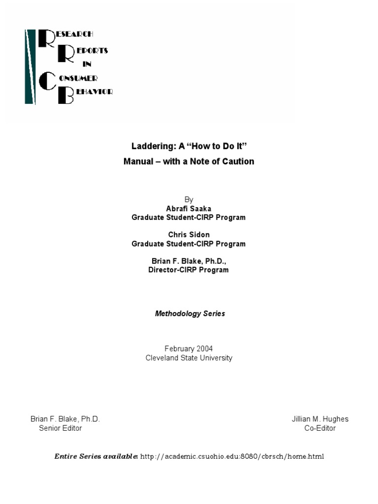 Laddering - A How To Do It Manual | PDF | Brand | Sales