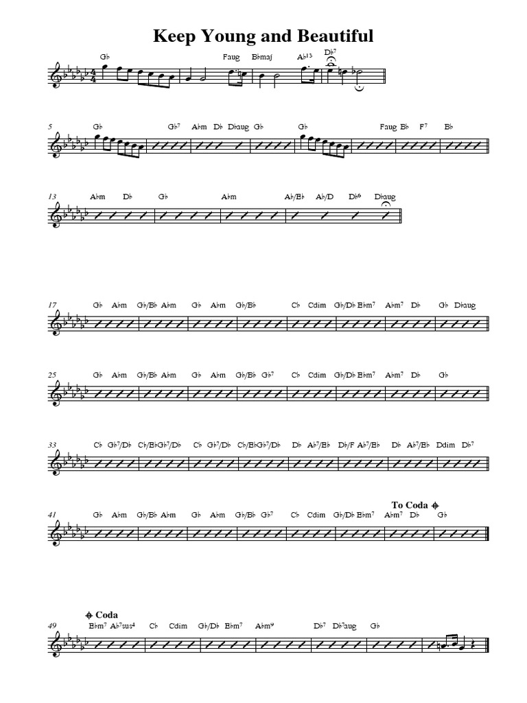 Keep Young and Beautiful Sheet Music | PDF