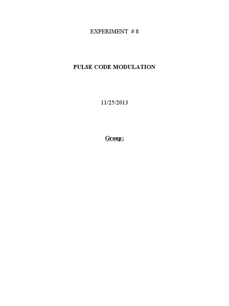 Lab3 Pulse Code Modulalation | PDF