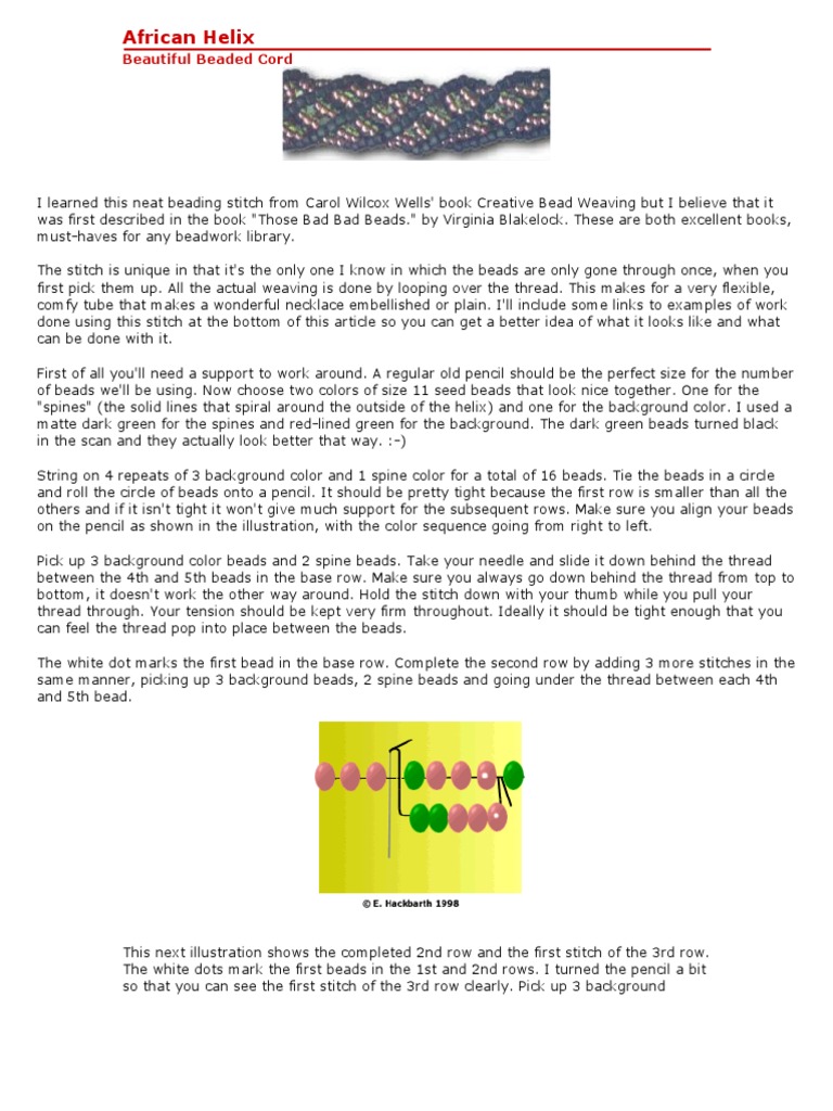 African Helix Tube | PDF | Beadwork | Handicrafts
