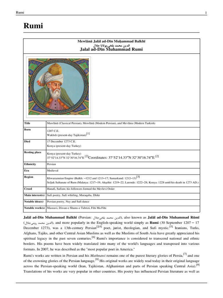 Rumi | PDF | Rumi | Religion And Belief