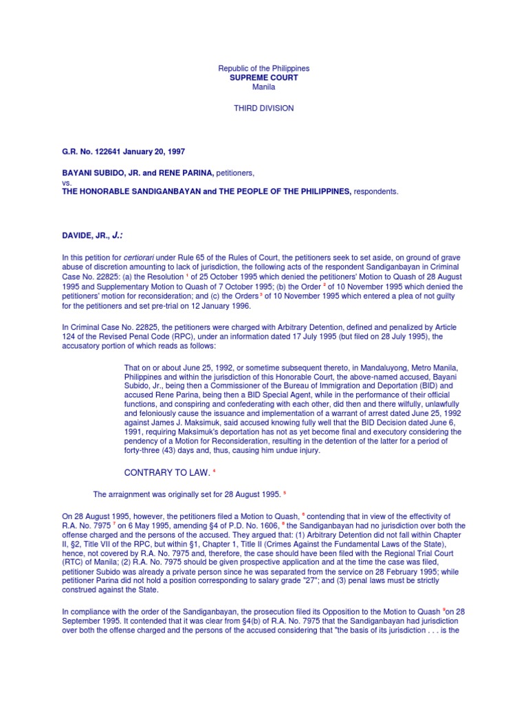 Supreme Court: Contrary To Law | PDF | Arraignment | Crime & Violence