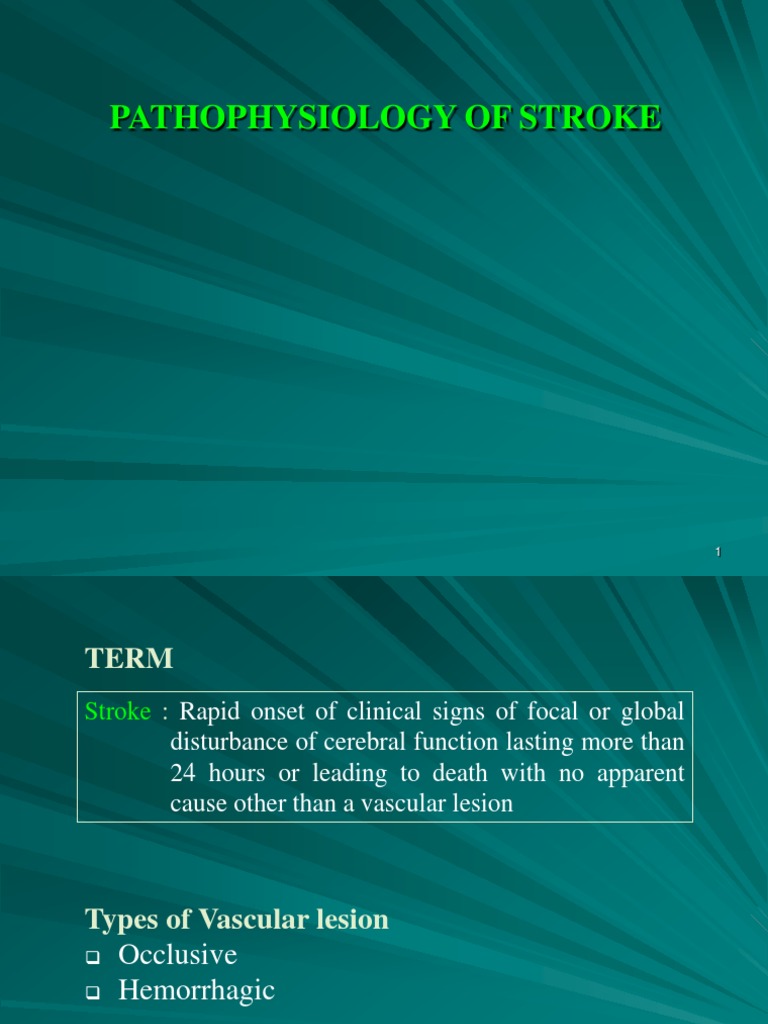 Pathophysiology of Stroke | PDF | Stroke | Ischemia