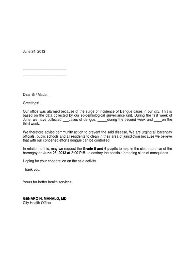 Letter Dengue | PDF