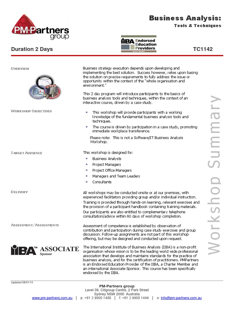 Business Analysis Tools & Techniques | PDF | Business Analysis | Leadership