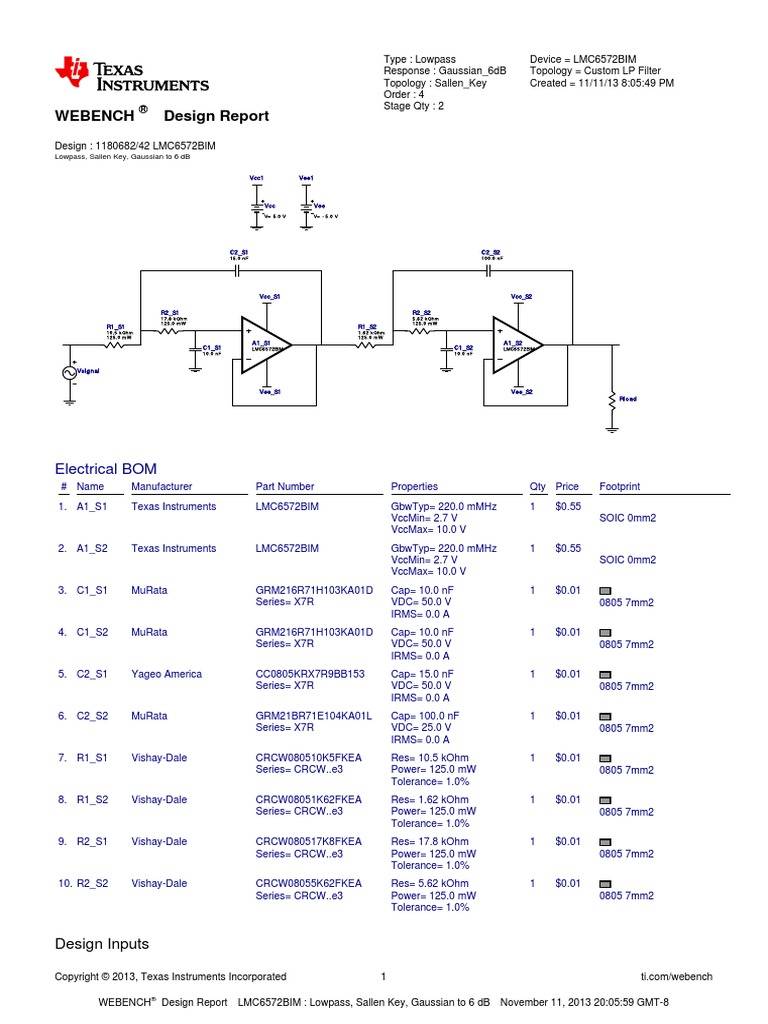 Low Pass Filter Design | PDF | Low Pass Filter | Bandwidth (Signal ...