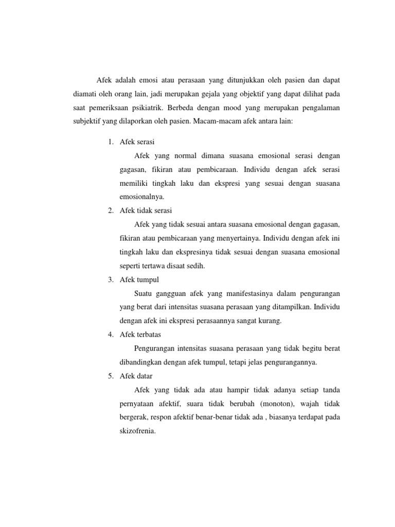 Jenis-Jenis Afek dalam Psikiatri | PDF | Gaya Hidup