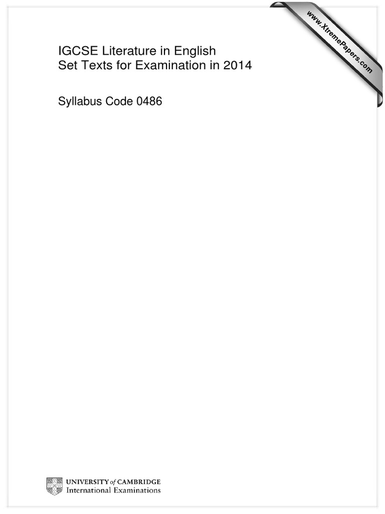 IGCSE Literature in English Set Texts For Examination in 2014 | PDF ...